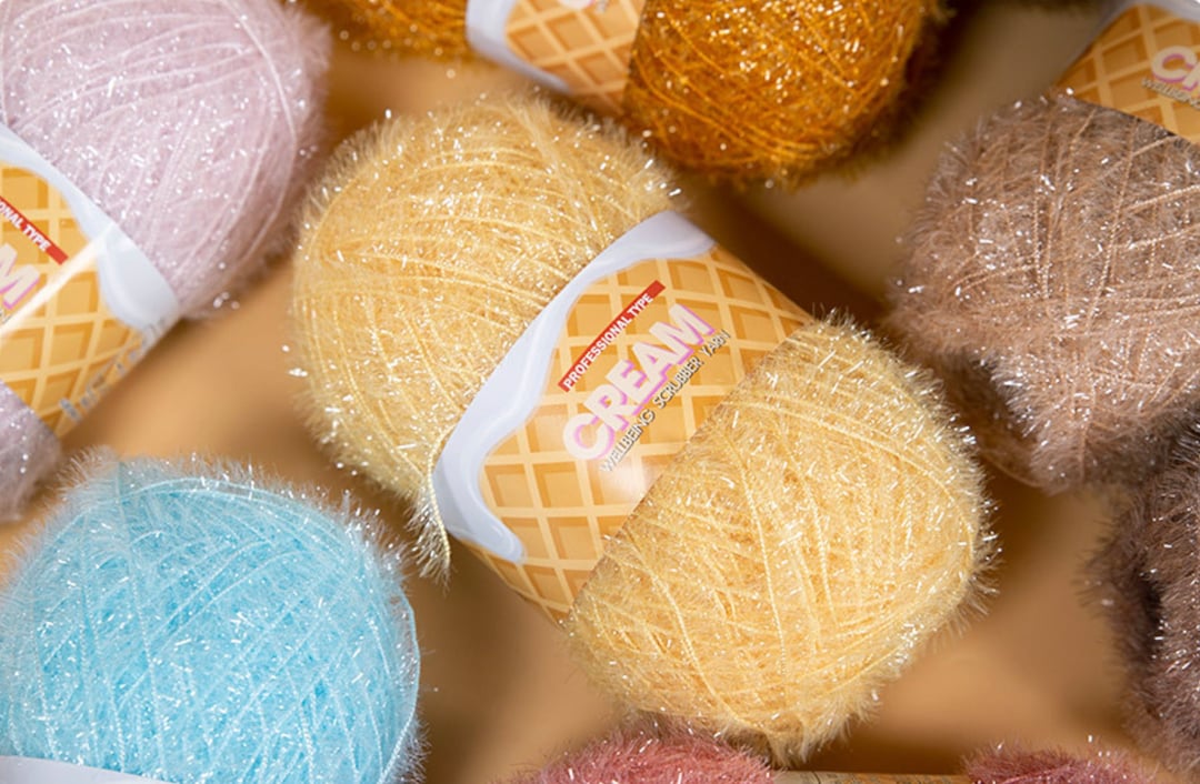 Cream Scrubby Yarn, 80g, 24 Colors, Crunchy Yarn, Korean Yarn ...