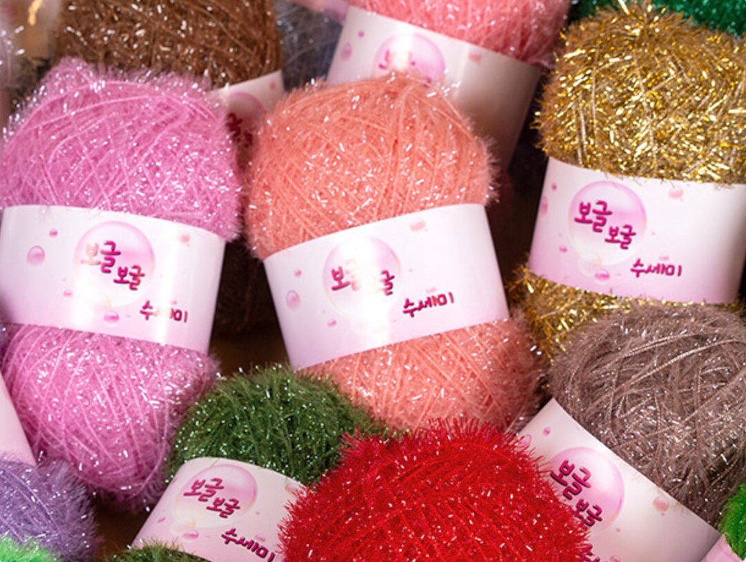 90g Scrubby Yarn, 55 Colors, Crunchy Yarn, Korean Yarn, Polyester Yarn ...