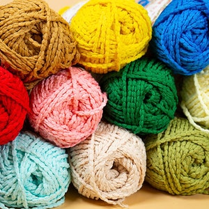 Micro Fiber Yarn, 80g, 24 Colors, Korean Yarn, Scrubby Yarn, Knitting ...