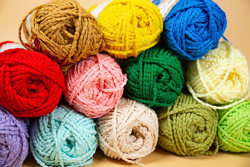 Micro Fiber Yarn, 80g, 24 Colors, Korean Yarn, Scrubby Yarn, Knitting ...