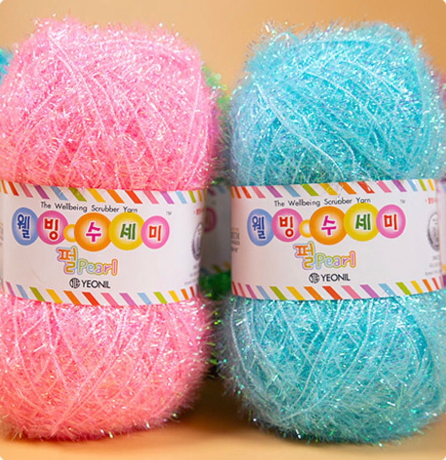 Pearl Scrubby Yarn, 80g, 34 Colors, Crunchy Yarn, Korean Yarn ...