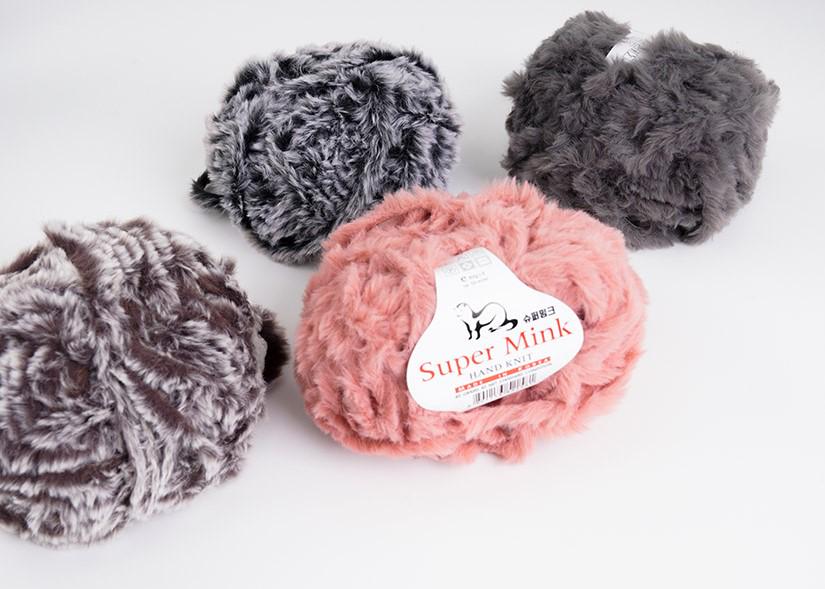 Super Mink Yarn, 80g, 20 Colors, Faux Fur Yarn, Puffy Yarn, Korean Yarn ...