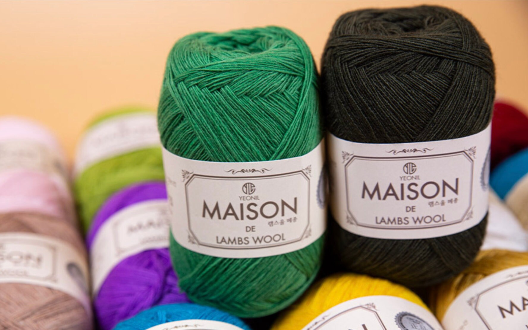 Maison 100% Lamb Wool Yarn, 50g, 50 Colors, 6 Poly, Korean Yarn, Wool ...