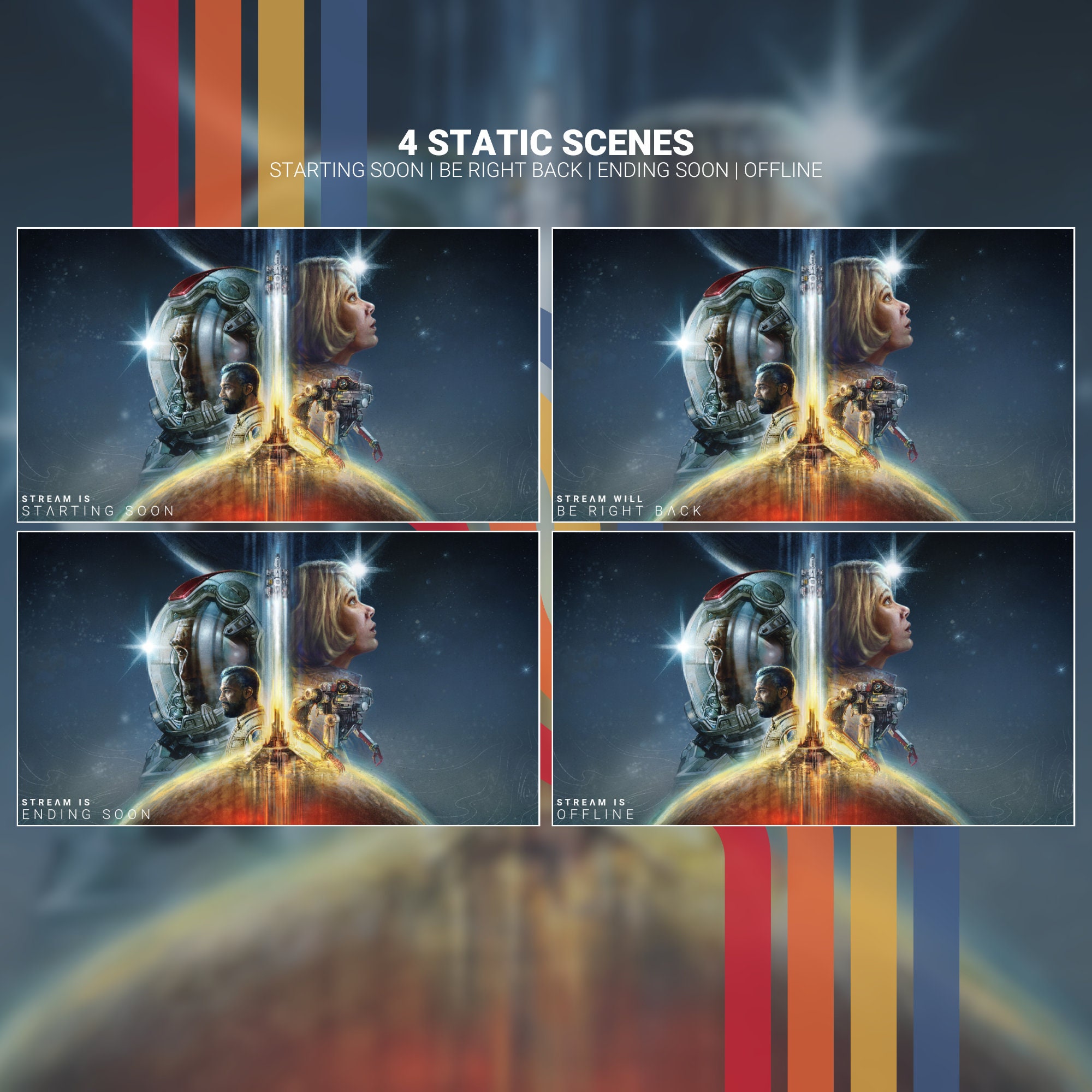 STARFIELD Animated Stream Pack Overlays Scenes Panels Stream - Etsy Canada