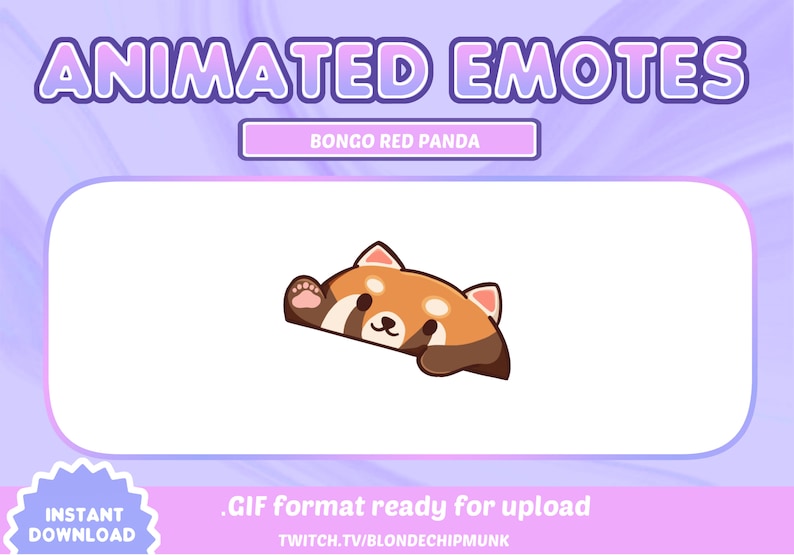 Oso Panda Rojo ANIMADO Bongo Cat Emote Twitch YouTube - Etsy México
