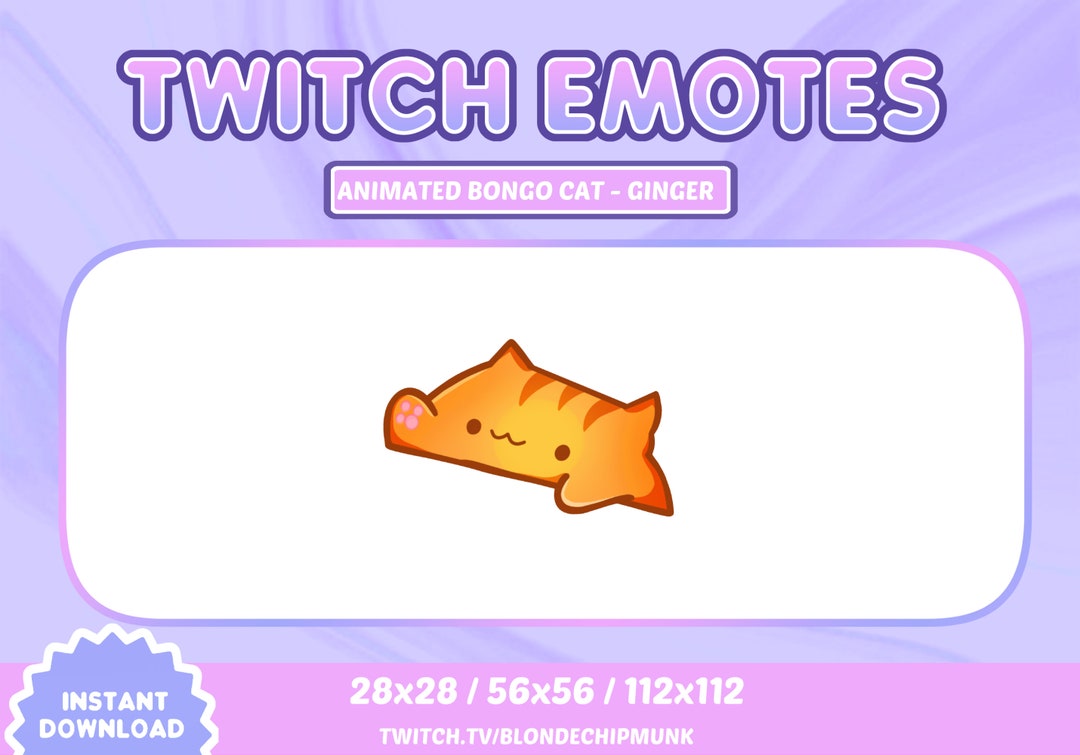 Ginger ANIMATED Bongo Cat Emote Twitch Youtube Discord Cute Kawaii Tom ...