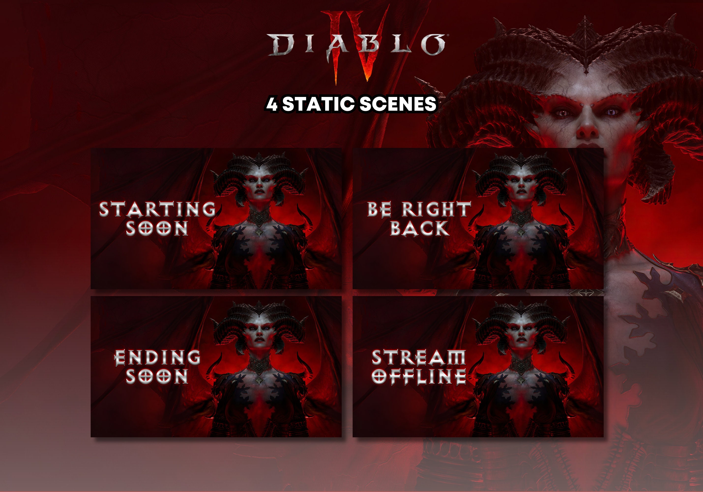 DIABLO 4 Animated Stream Pack Overlays Scenes Webcam Border - Etsy