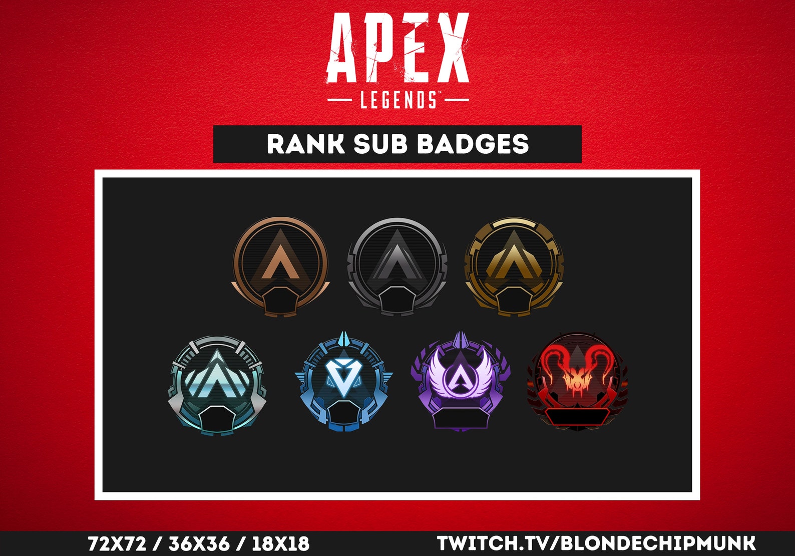 Apex Legends Rank Sub Badges / Bit Badges for Twitch Youtube - Etsy