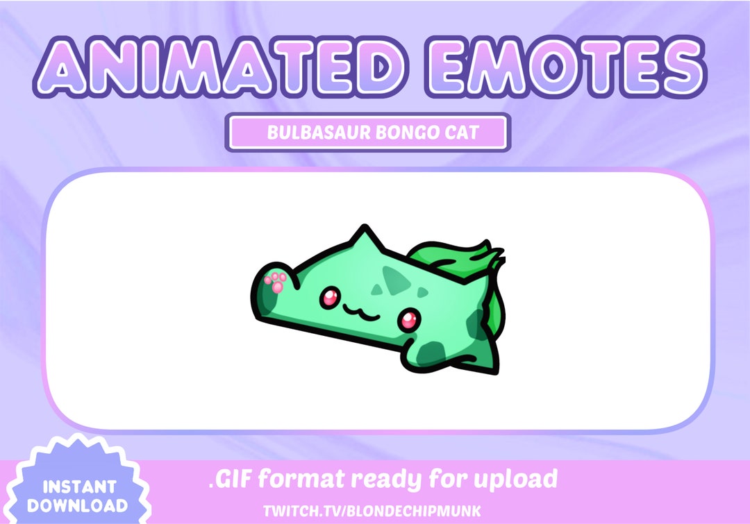 ANIMATED Bulbasaur Bongo Cat Pokemon Emote Twitch Youtube Discord Cute ...