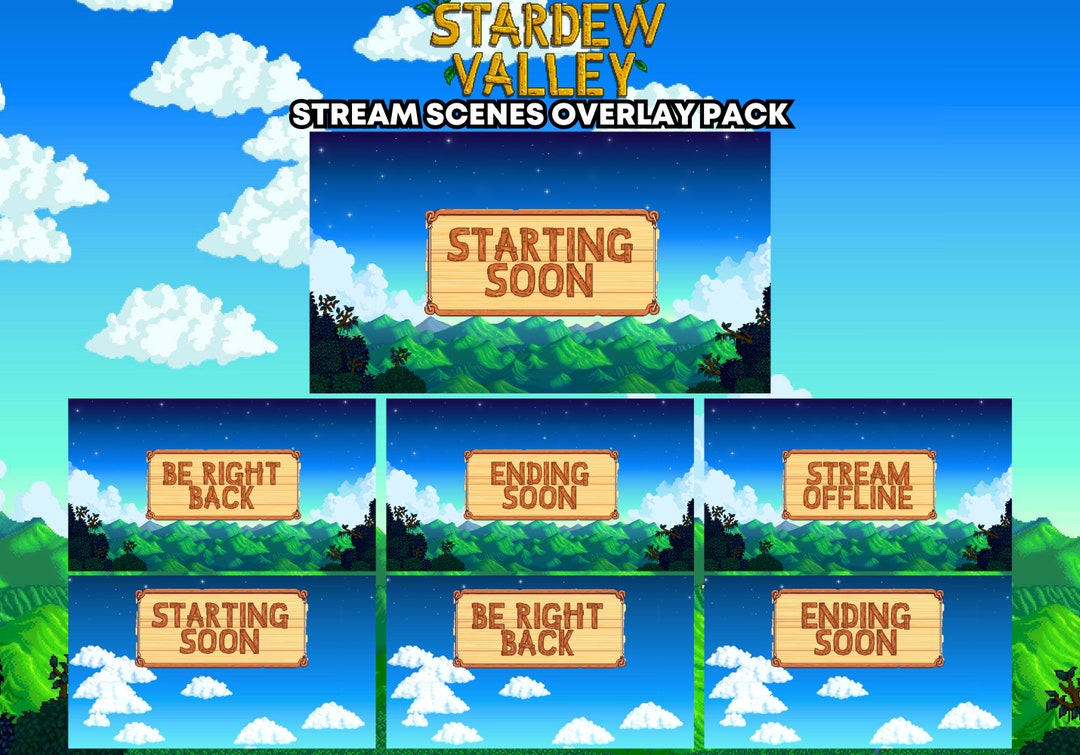 STARDEW VALLEY ANIMATED Stream Pack Overlays Scenes Twitch Youtube Kick ...