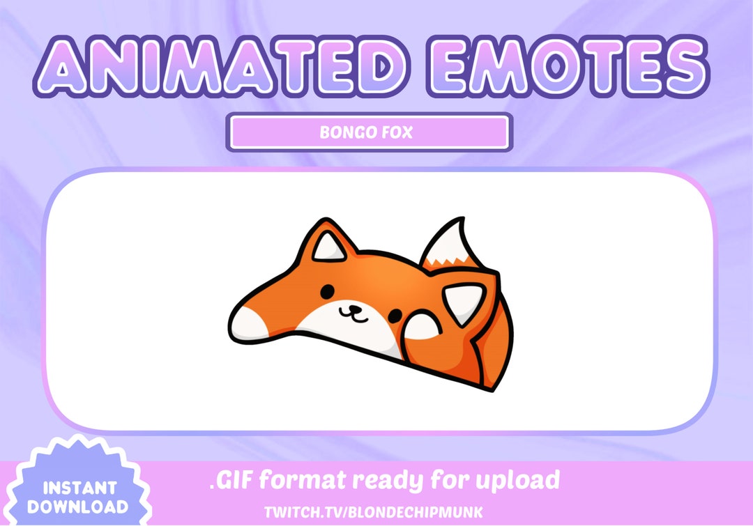 ANIMATED Bongo Fox Emote Twitch Youtube Discord Cute Kawaii Fox Dance ...