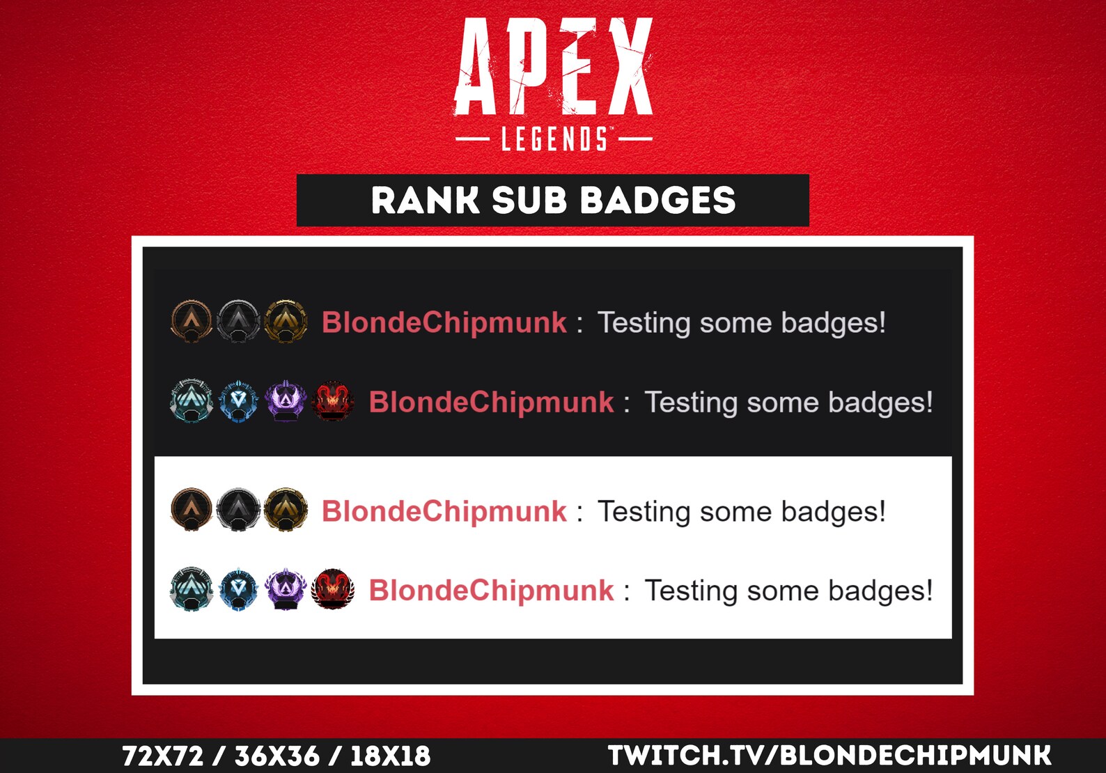 Apex Legends Rank Sub Badges / Bit Badges for Twitch Youtube - Etsy