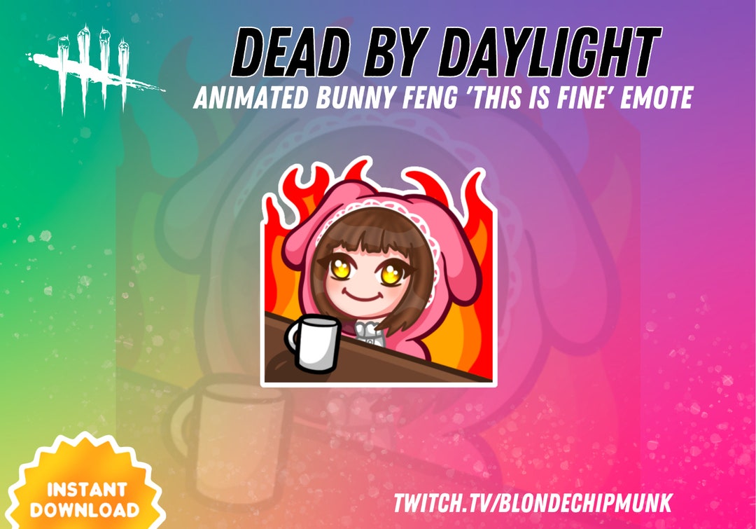 DBD ANIMATED Bunny Feng Min This is Fine Emote Dead by Daylight Twitch ...