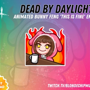 DBD ANIMATED Bunny Feng Min This is Fine Emote Dead by Daylight Twitch ...