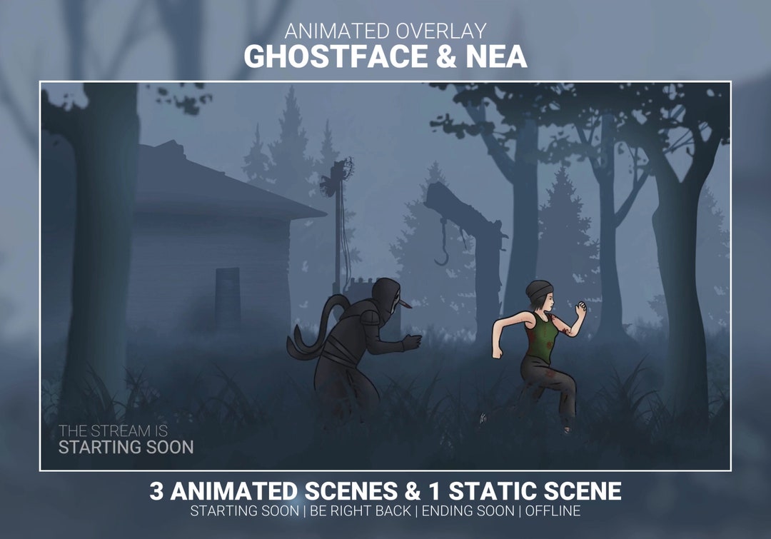 DBD ANIMATED Stream Overlay Pack Nea & Ghostface Scenes Twitch Youtube ...
