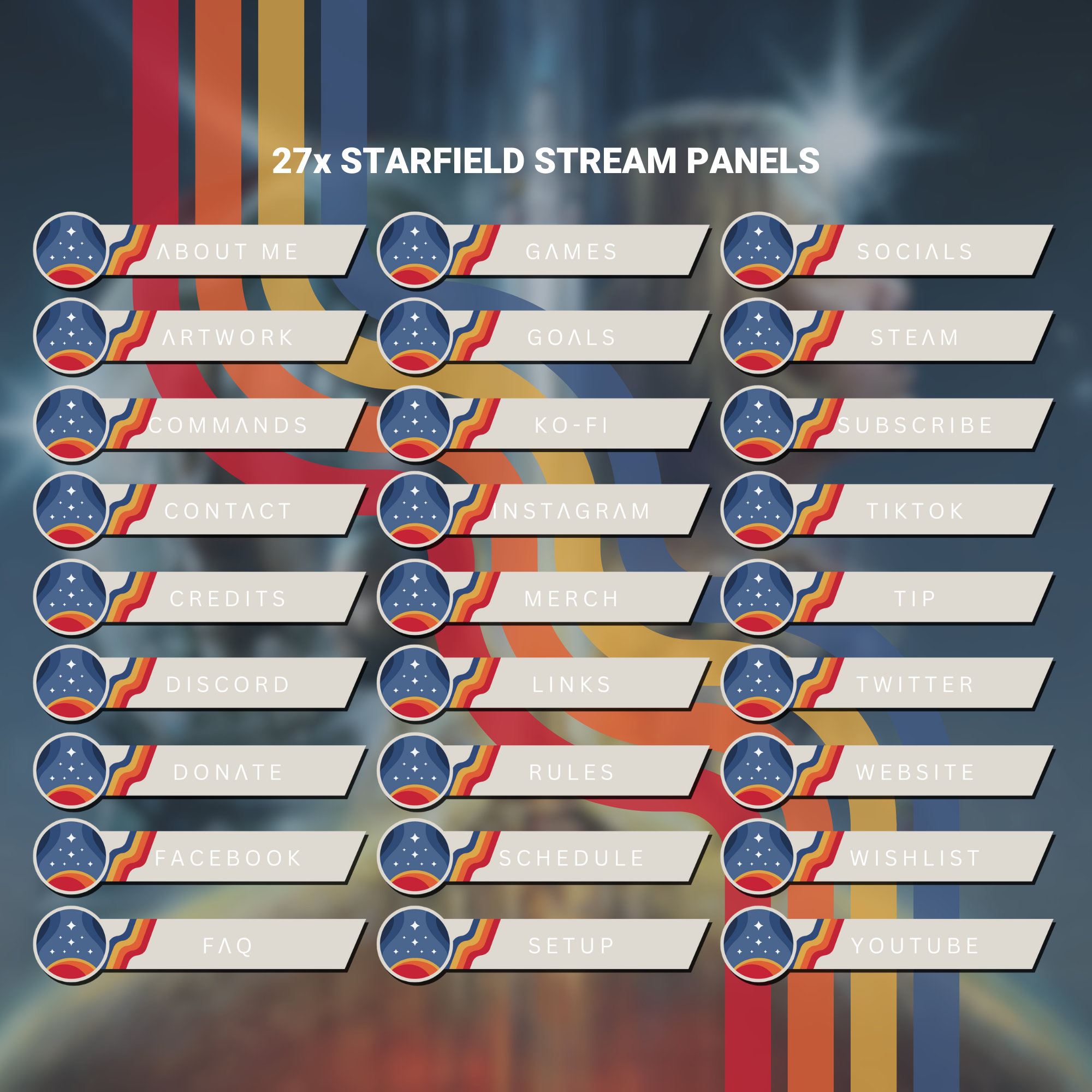 STARFIELD Animated Stream Pack Overlays Scenes Panels Stream - Etsy Canada