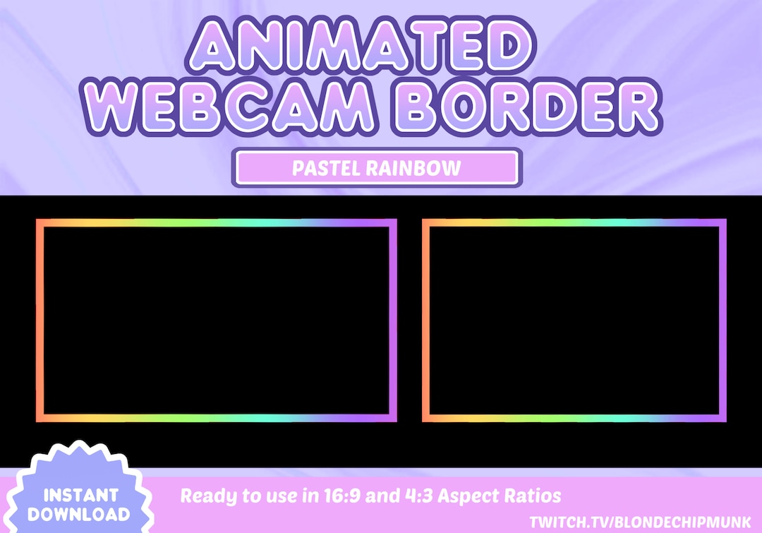 Animated Rainbow Webcam Overlay Frame Twitch Stream OBS Cam - Etsy