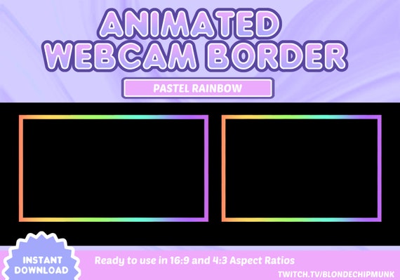 Animated Rainbow Webcam Overlay Frame Twitch Stream OBS Cam | Etsy