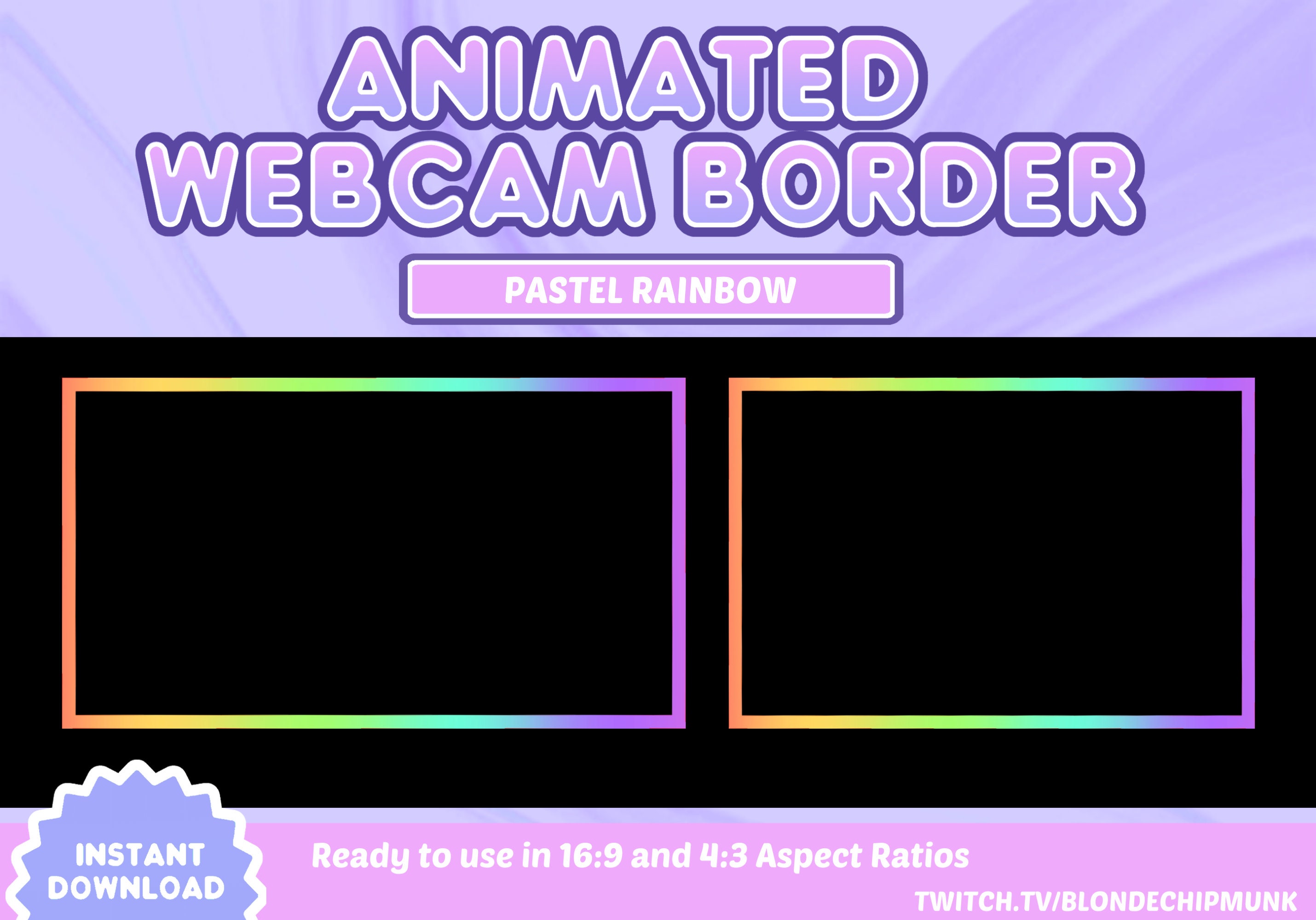 Animated Rainbow Webcam Overlay Frame Twitch Stream OBS Cam - Etsy UK