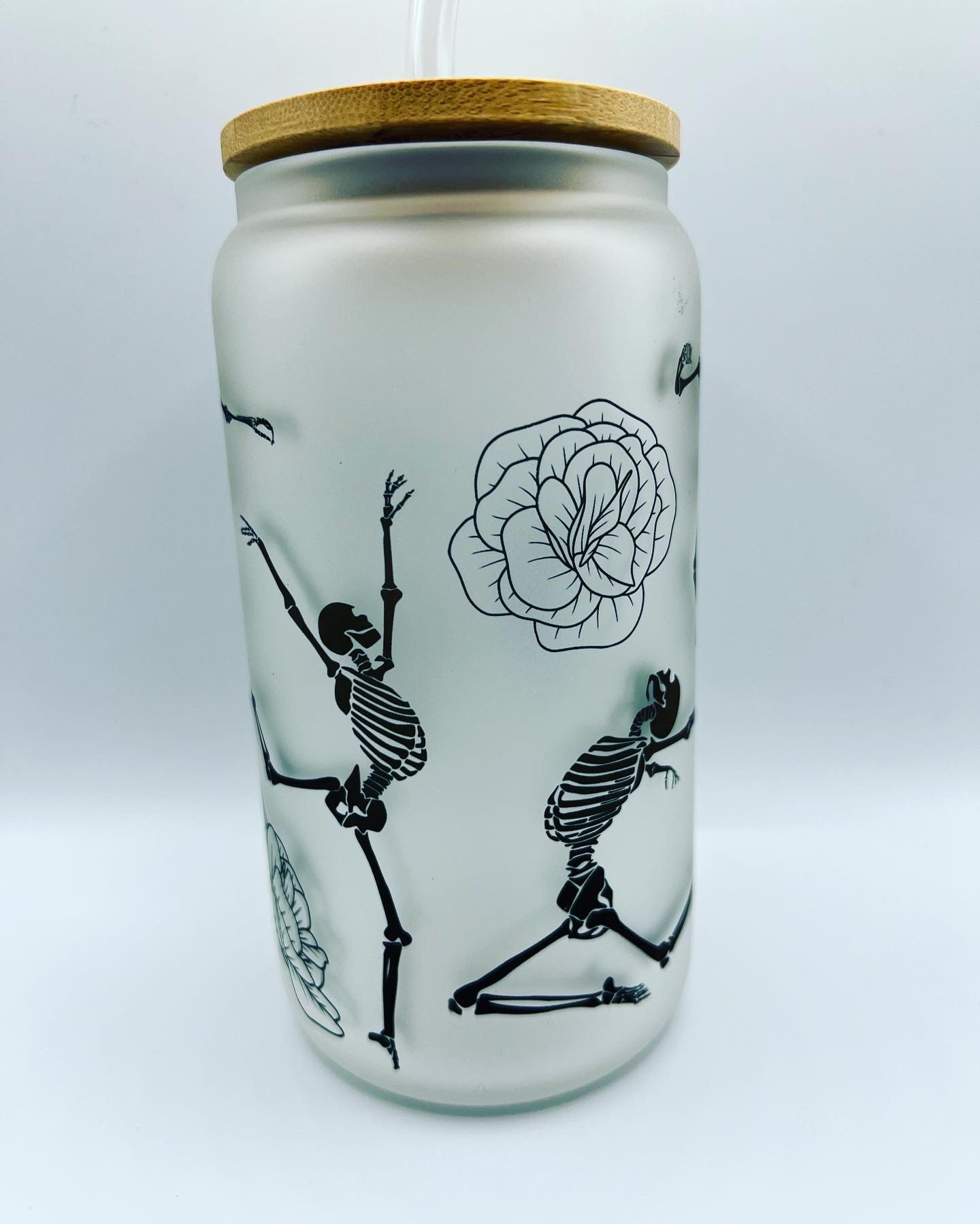 Dancing Skeleton Glass Can Libbey Glass - Etsy