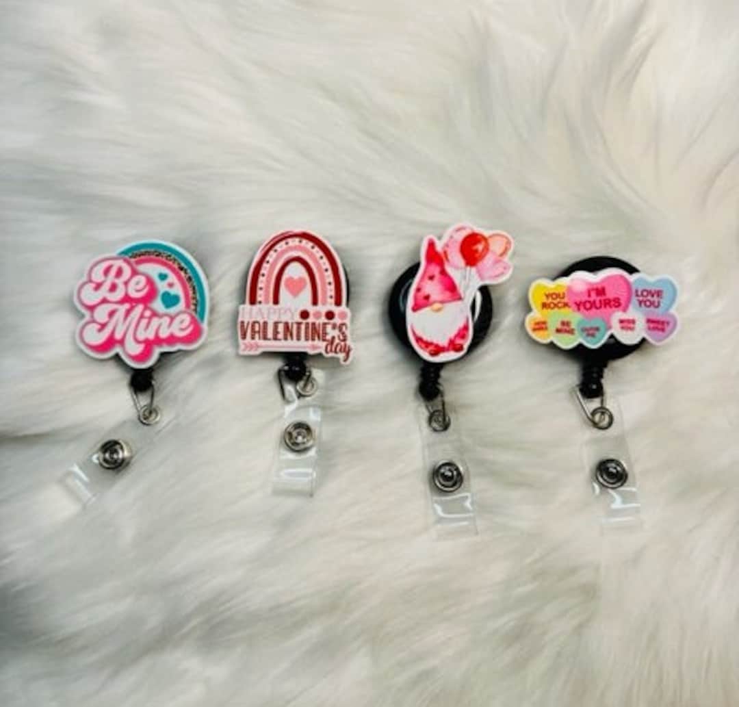 Valentines Day Badge Reels, Badge Holders, Id Holders, Retractable - Etsy