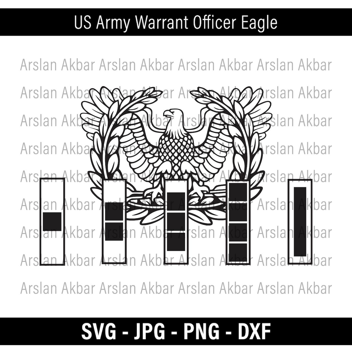 Army Warrant Officer Rank Badge SVG: Military Eagle Emblem (digital ...