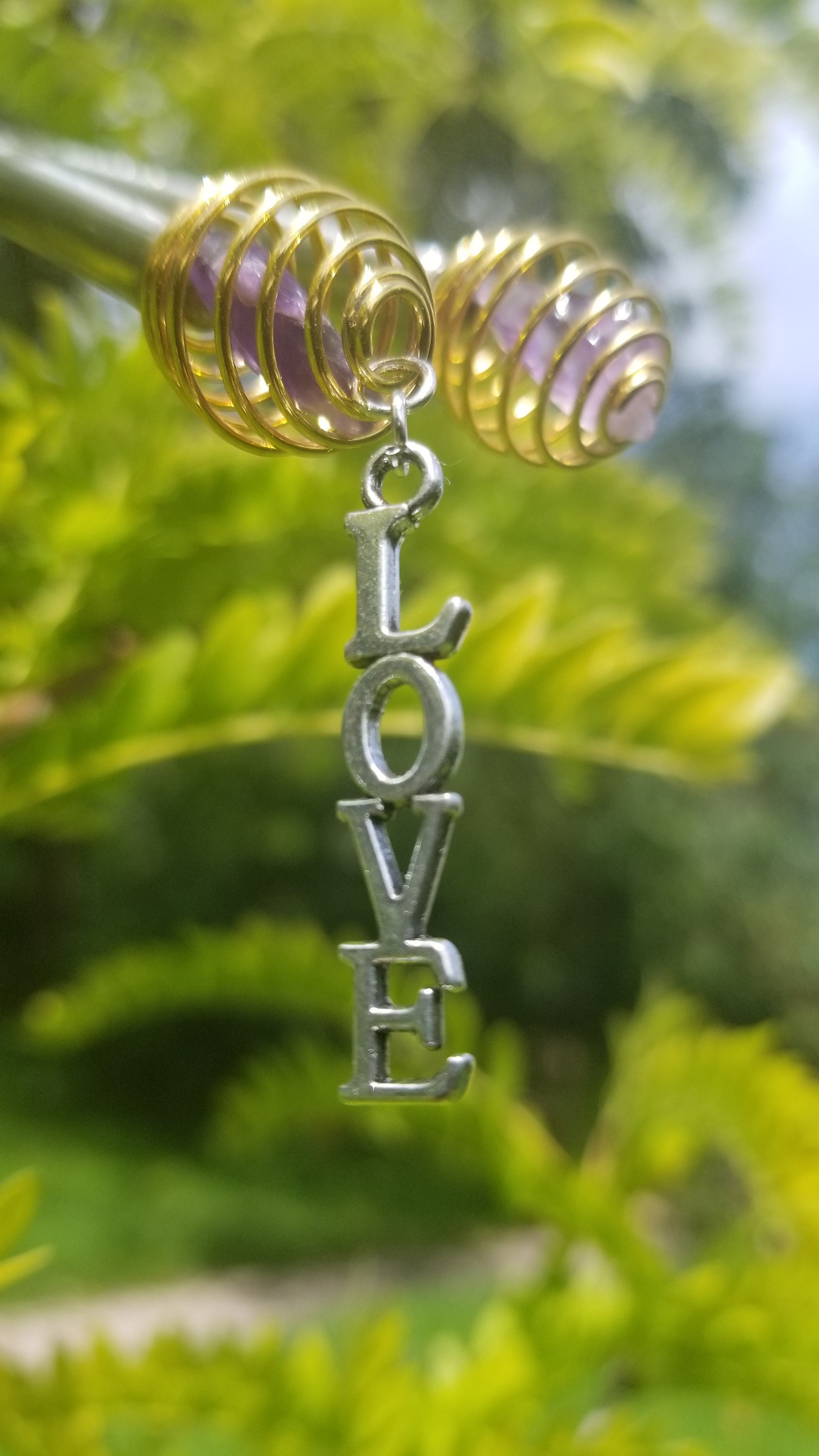 Elegant Angel Love Bronze Dowsing divining Rods With Amethyst Crystal ...