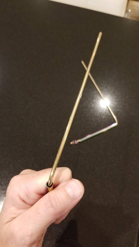 Magnificent Rainbow and Amethyst Bronze Dowsing Rods With Sample Cage ...