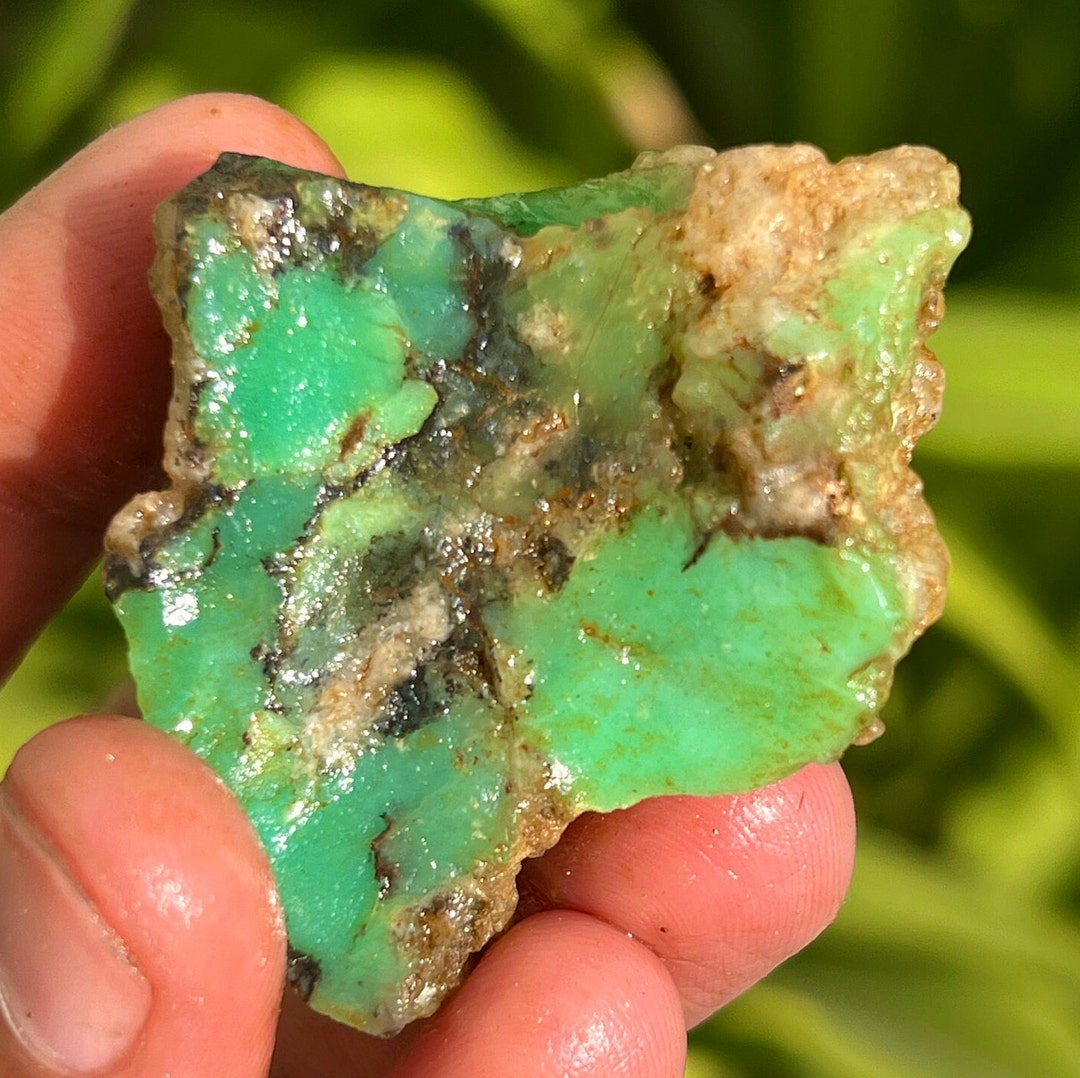 Raw Australian Chrysoprase Specimen, Rough Gemstone, Healing Crystal ...