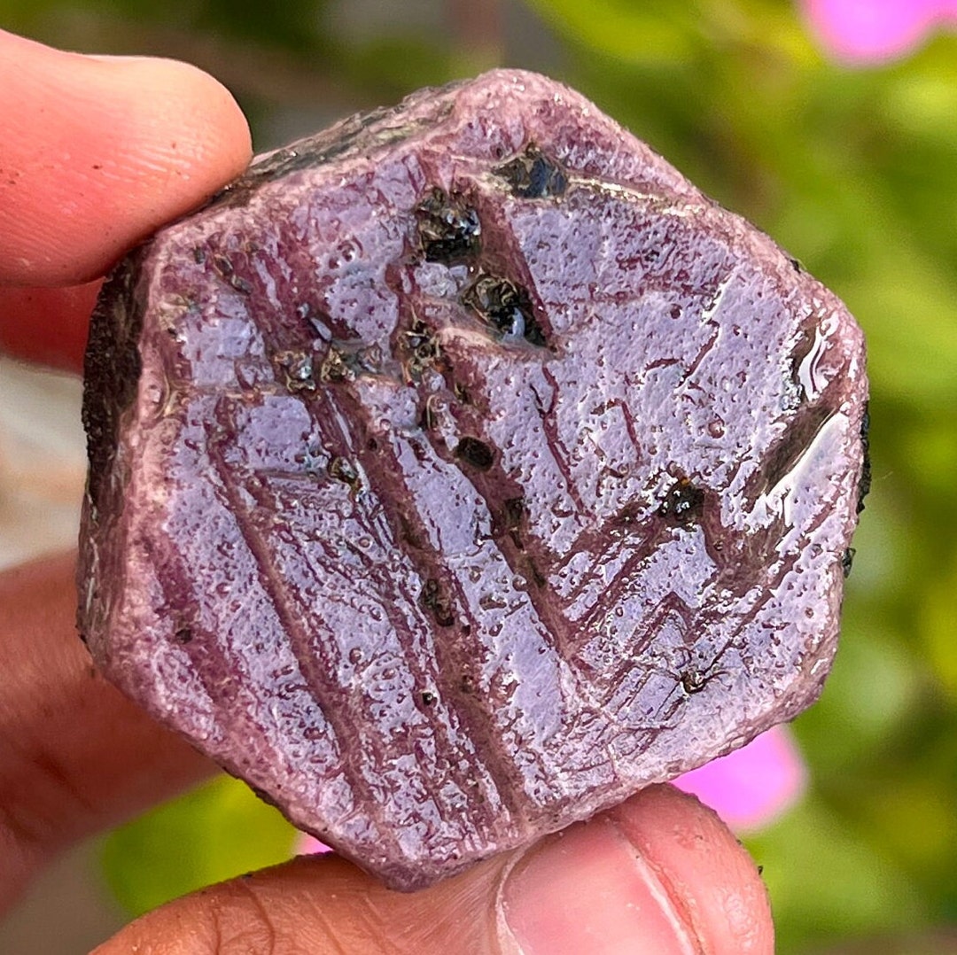 RUBY Raw Crystal - Sacred Geometry, Hexagon Ruby, Raw Ruby, Record ...