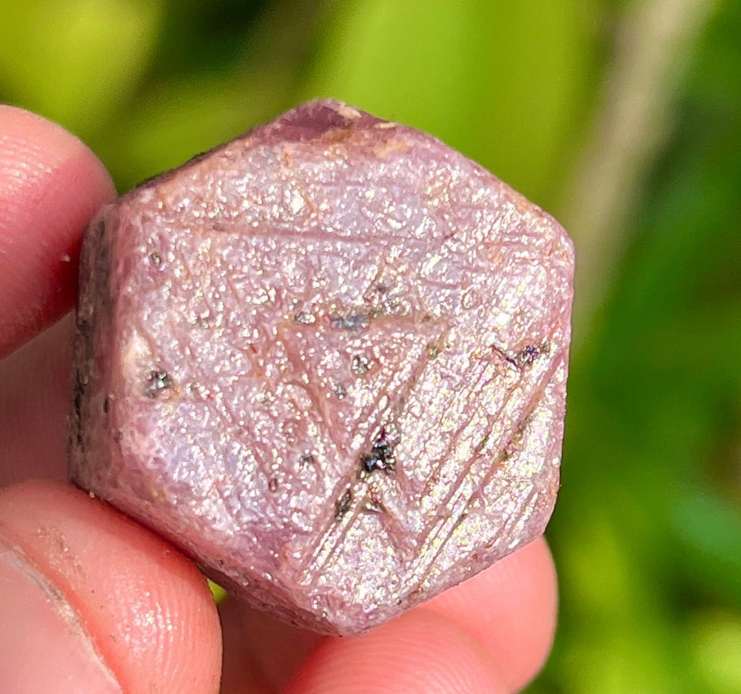 RUBY Raw Crystal Sacred Geometry, Hexagon Ruby, Raw Ruby, Record Keeper ...