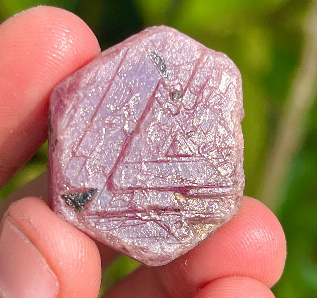 RUBY Raw Crystal Sacred Geometry, Hexagon Ruby, Raw Ruby, Record Keeper ...