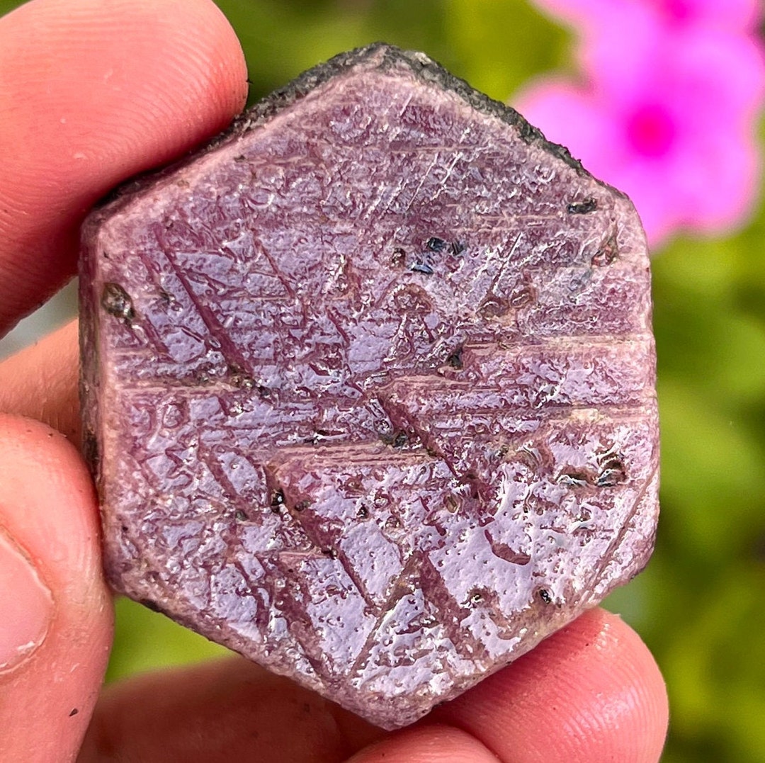 RUBY Raw Crystal Sacred Geometry, Hexagon Ruby, Raw Ruby, Record Keeper ...