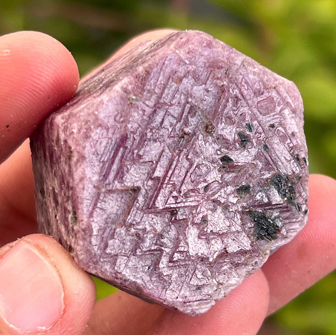 RUBY Raw Crystal Sacred Geometry Hexagon Ruby Raw Ruby - Etsy