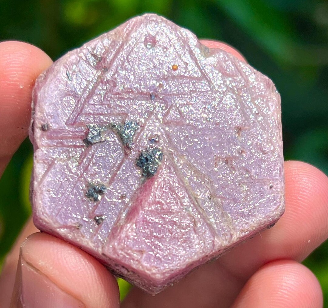 RUBY Raw Crystal Sacred Geometry, Hexagon Ruby, Raw Ruby, Record Keeper ...
