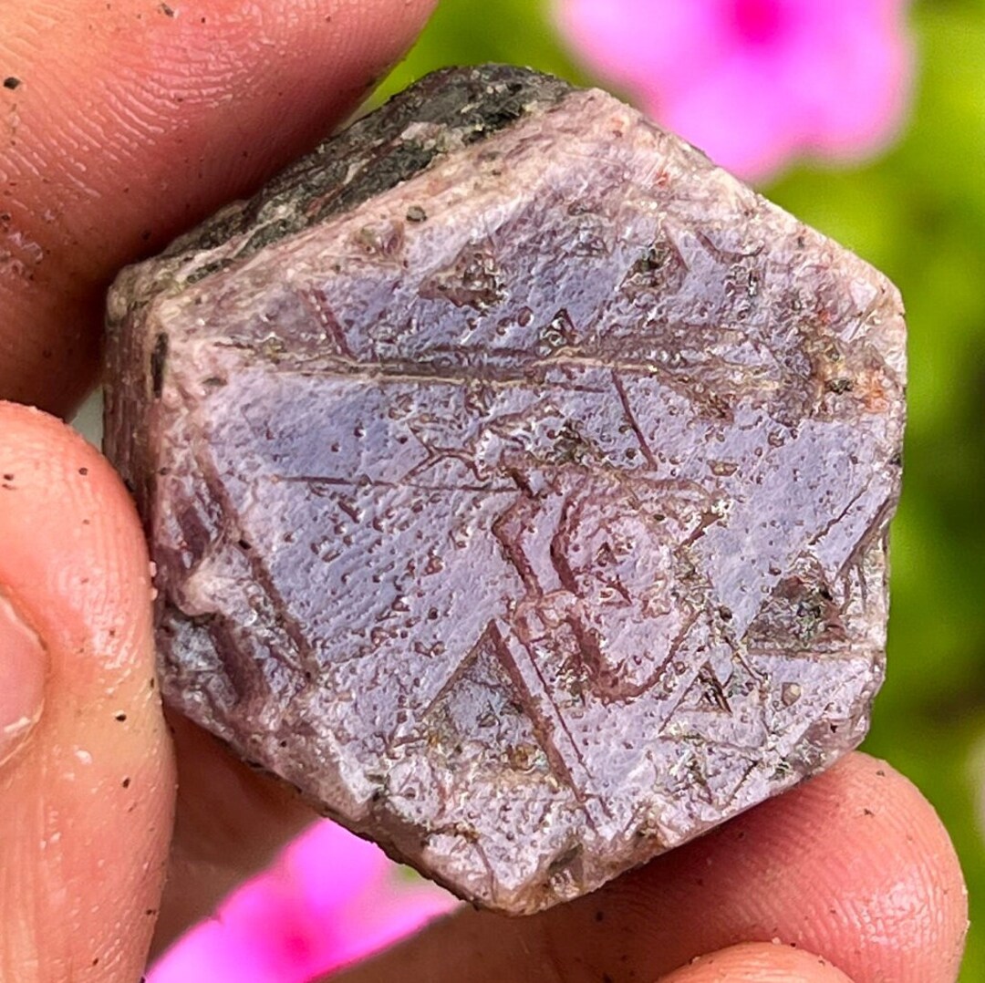 RUBY Raw Crystal Sacred Geometry, Hexagon Ruby, Raw Ruby, Record Keeper ...