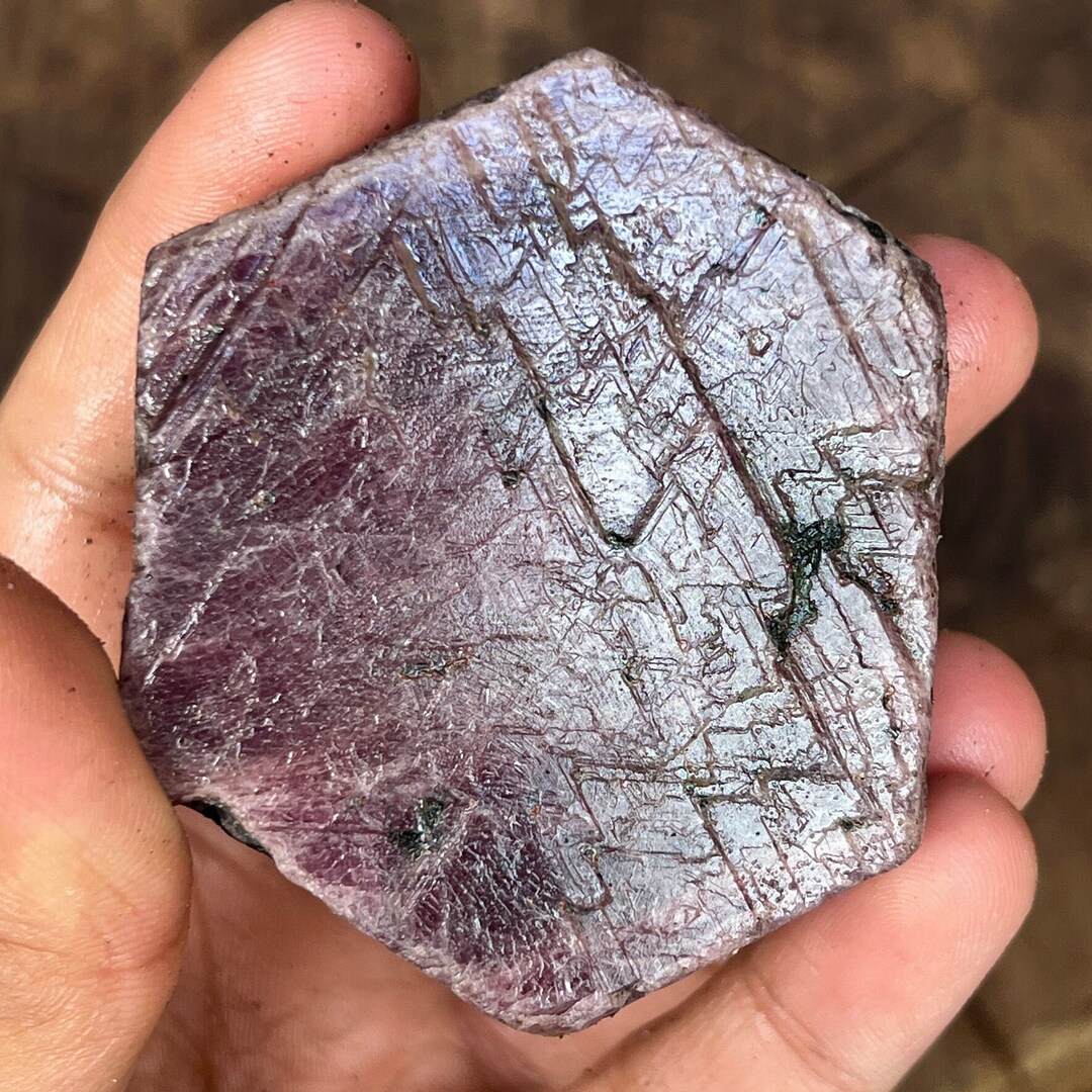 RUBY Raw Crystal - Sacred Geometry Hexagon Ruby Raw Ruby Extra Large ...