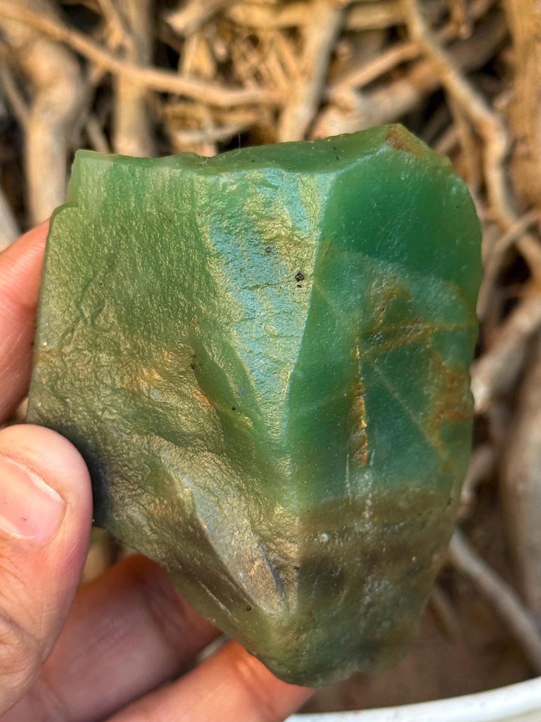 Natural Jade Raw Jade Green Rough Jade Specimen Healings Crystal Chunk ...