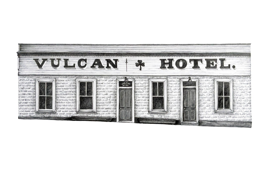 Haunted Vulcan Hotel Pencil Drawing | Historic Architecture | Fine Art ...