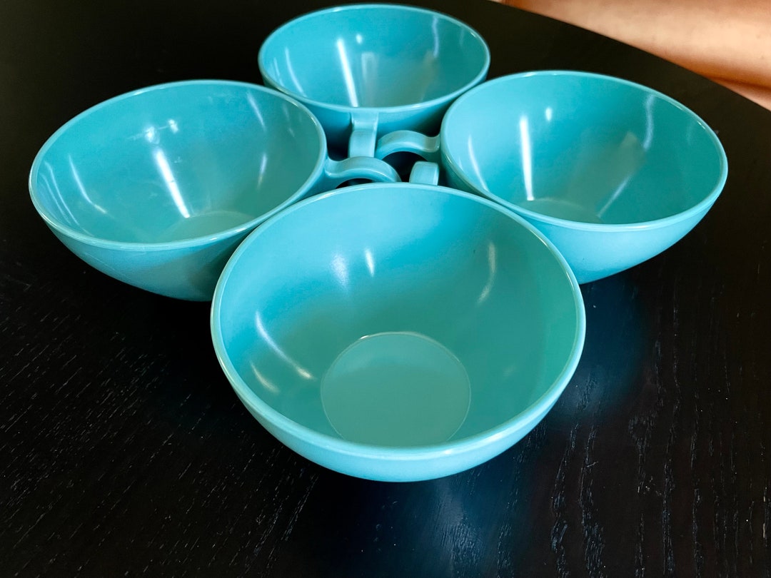 Set of 4 Prolon Mid Century Melmac Tea Cups in Robins Egg Blue ...
