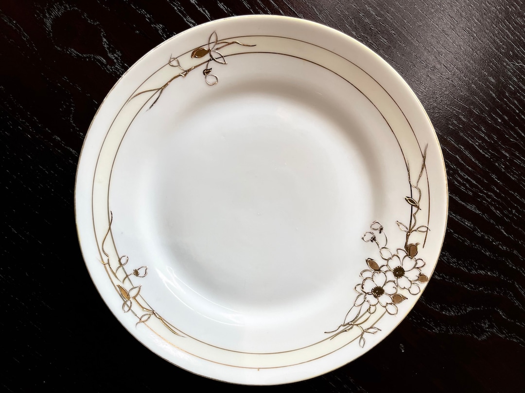 4 Vintage Hand Painted Nippon Plates With Gold Trim. - Etsy