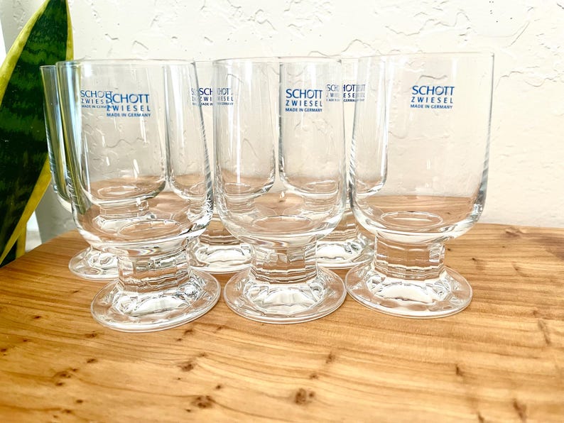 Set of 6 Vintage Schott Zweisel Crystal Whisky Glasses New With Tags ...