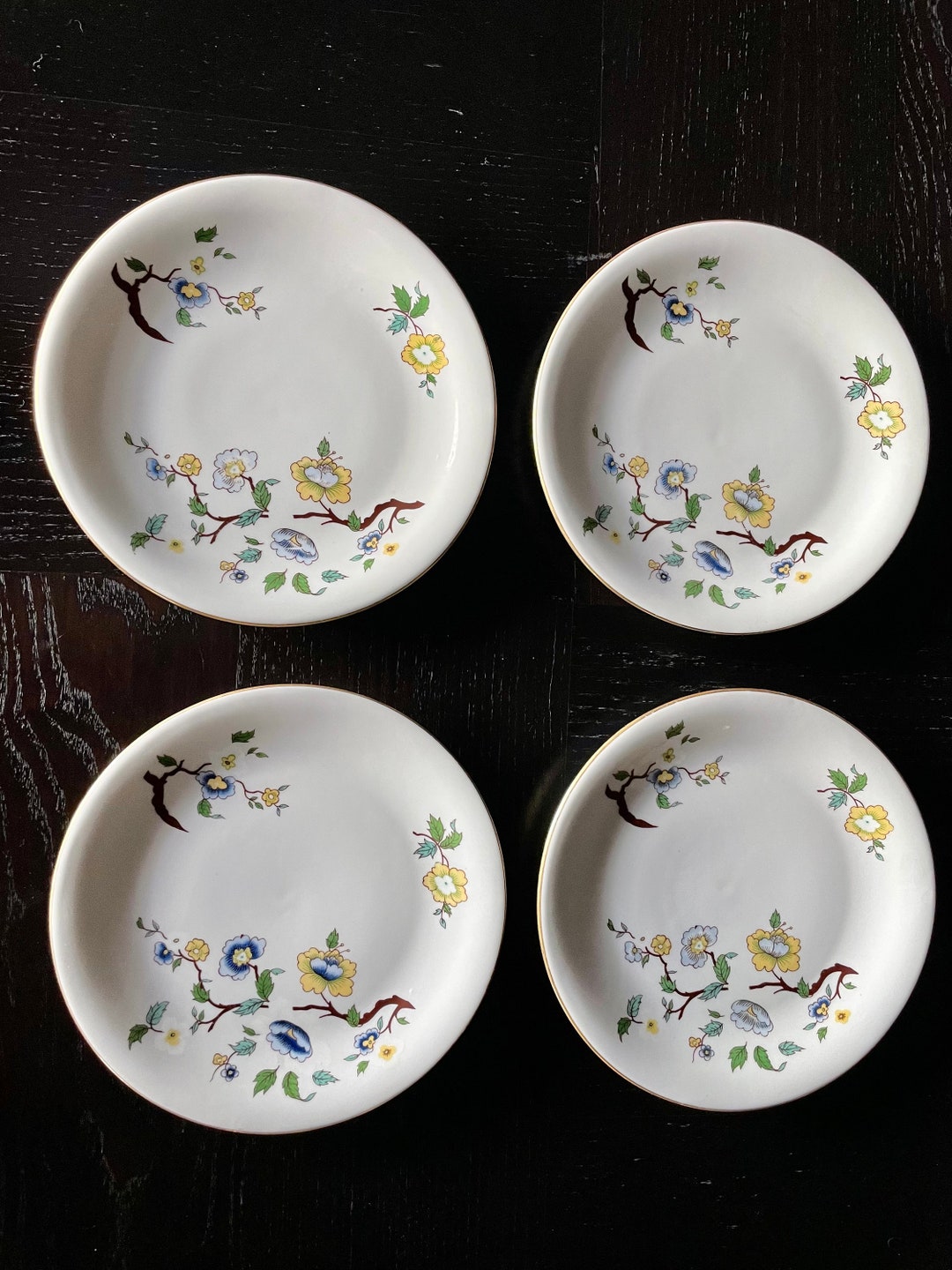 Set of 4 French Porcelain FD Salad/dessert/appetizer Plates in Very ...