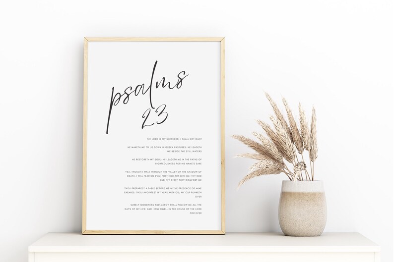 Psalm 23 Versus Poster, the Lord is My Shepherd Prayer, 23 Psalm ...