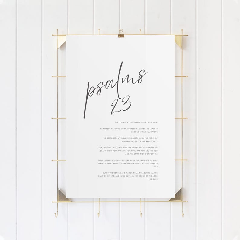 Psalm 23 Versus Poster, the Lord is My Shepherd Prayer, 23 Psalm ...