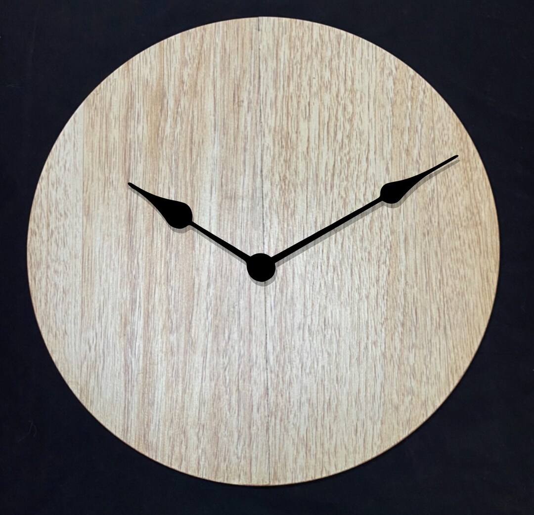 11" Light Wood Modern Round Clock - Etsy
