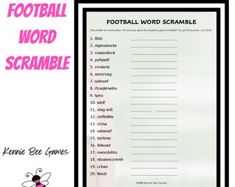 Football Game Word Scramble Football Party Game Super Bowl Sunday - Etsy