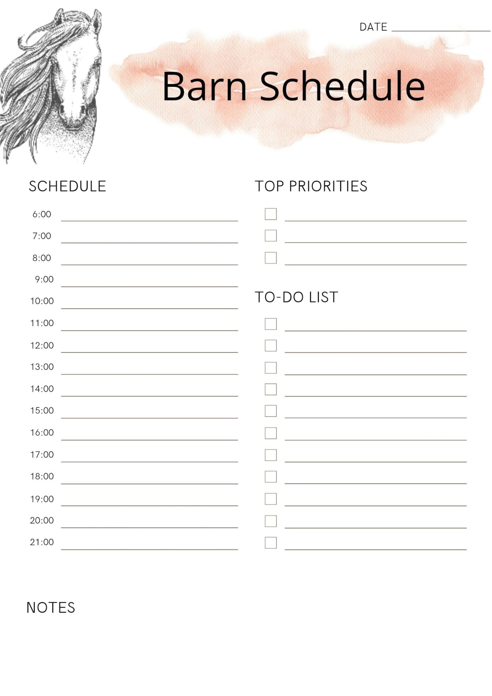Equestrian Planner Horsehead Owner Rider Barn Manager - Etsy