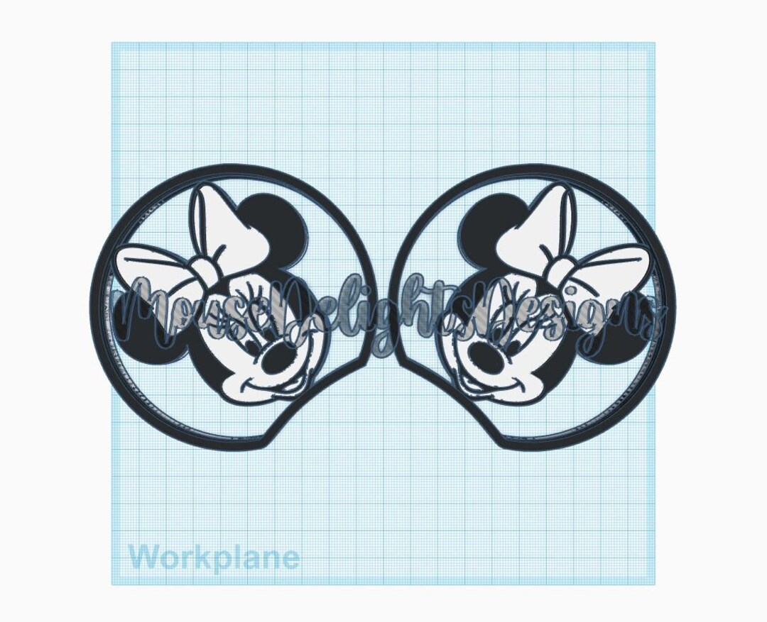 Minnie Face Ears STL File - Etsy