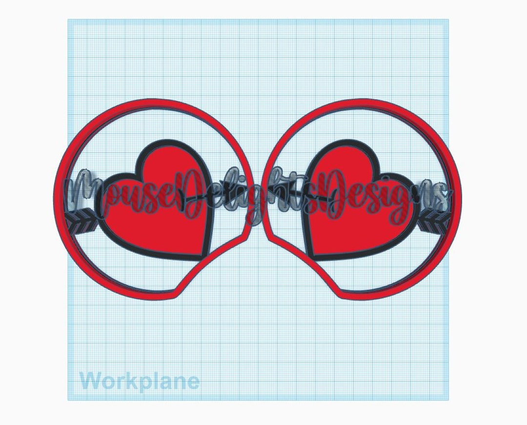 Mickey Heart Center Ears STL File - Etsy